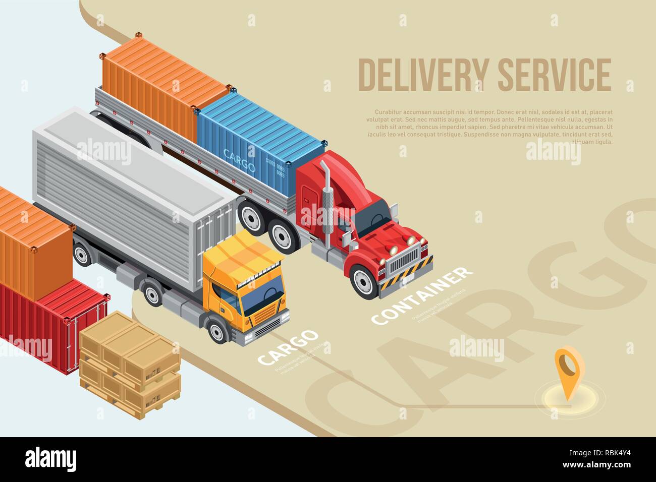 Contemporary design in isometry of trucks for cargo delivery and ...