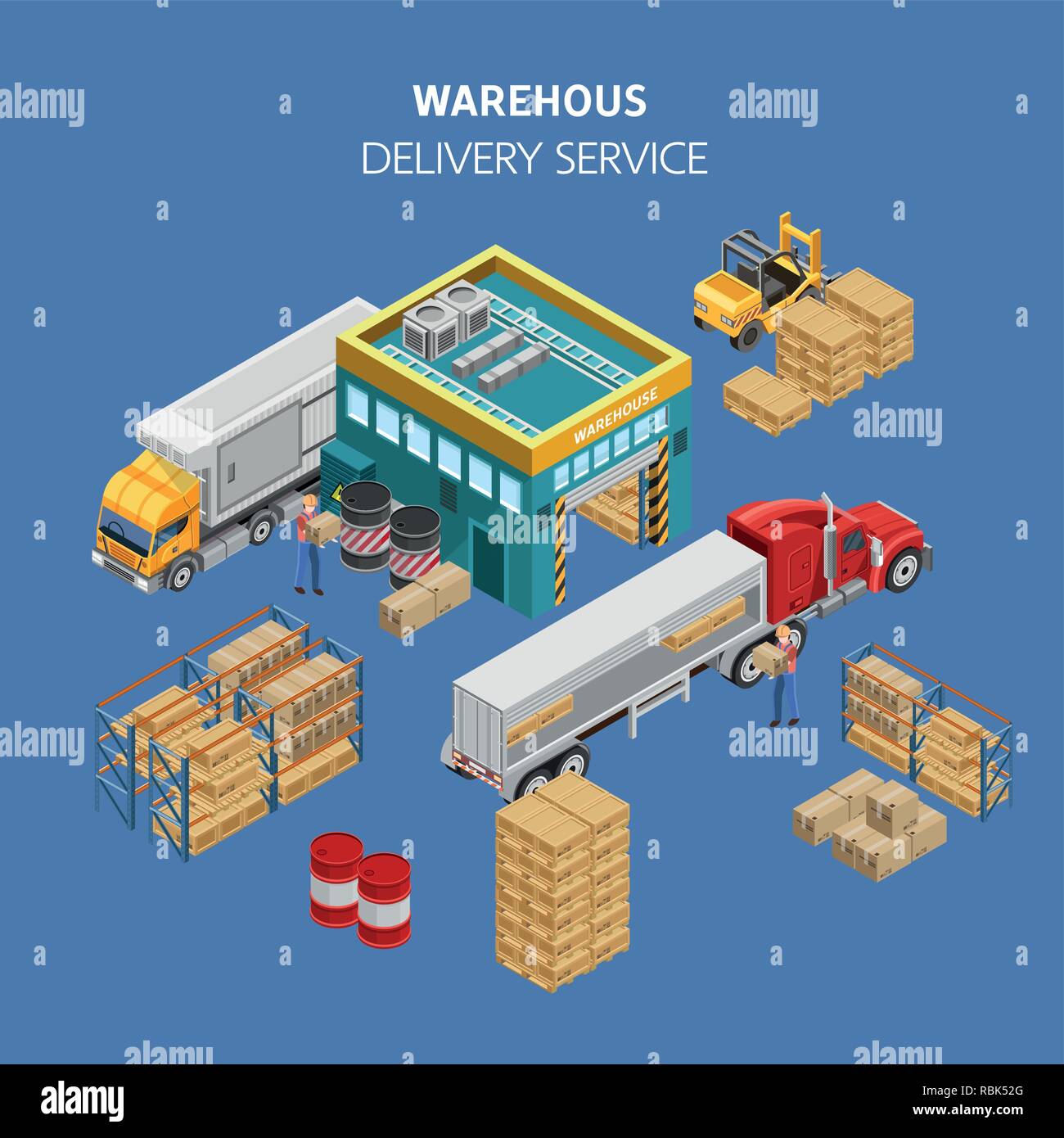 Loading vehicles for distribution Stock Vector Images - Alamy