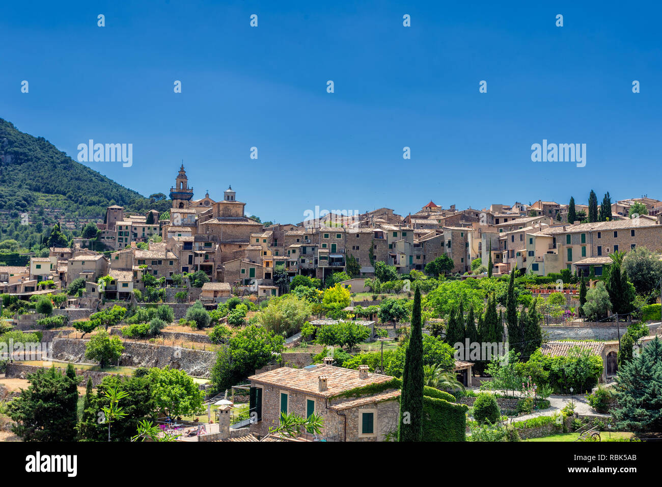 View of Valdemossa - old town in mountains of Mallorca island Stock ...