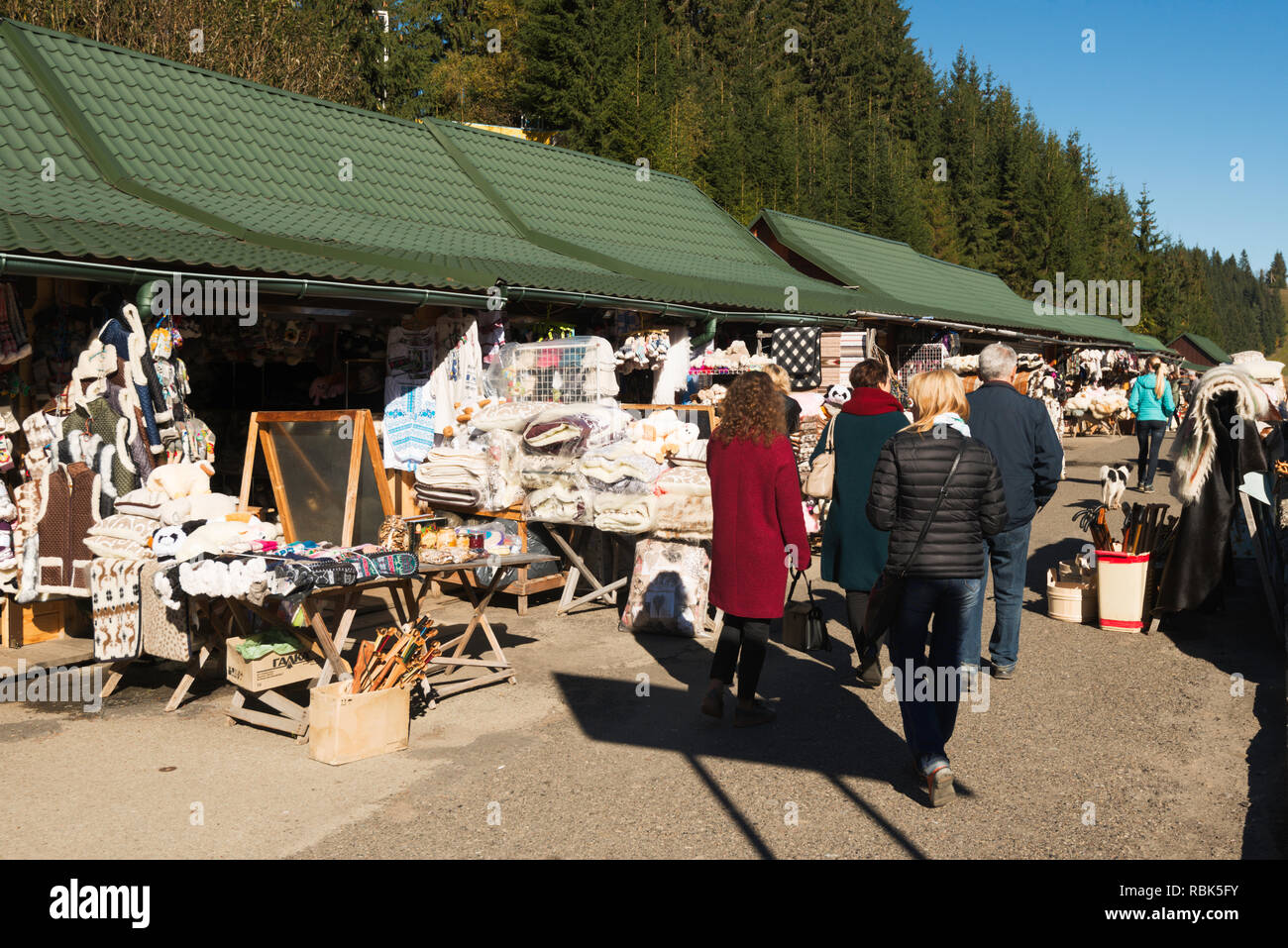 a local market with souvenirs, Western Ukraine Stock Photo - Alamy