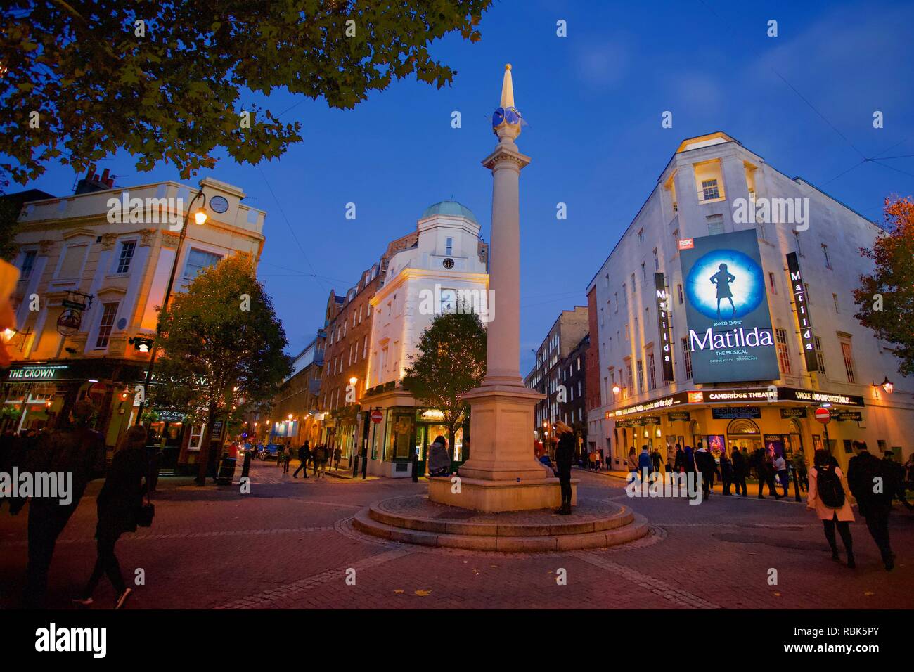 Seven Dials & Cambridge Theatre, Covent Garden, London, England Stock ...