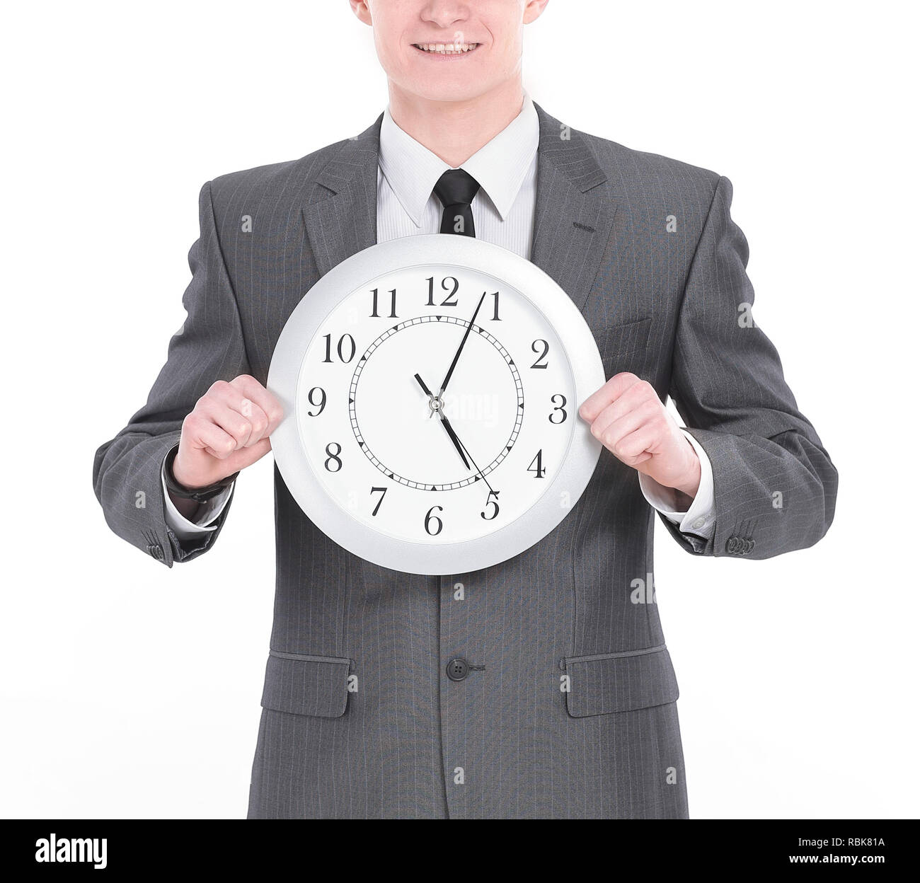 Man holding large clock hi-res stock photography and images - Alamy