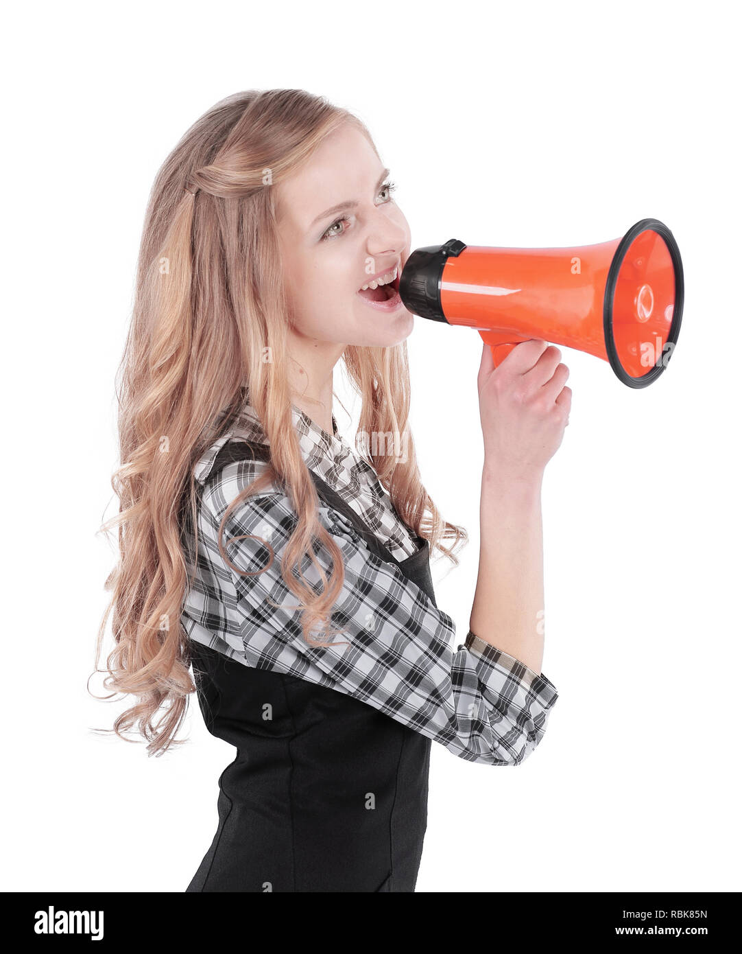 Person With A Megaphone High Resolution Stock Photography and Images ...
