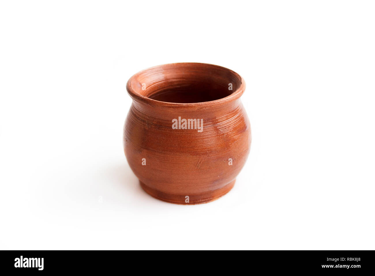 Clay pot, made by hand on a potter's wheel from red clay. Double ...