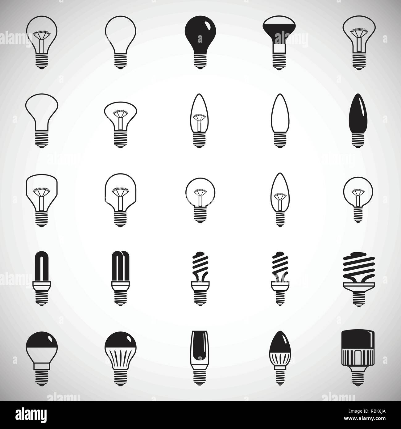 Lamp icons set on white background for graphic and web design, Modern ...