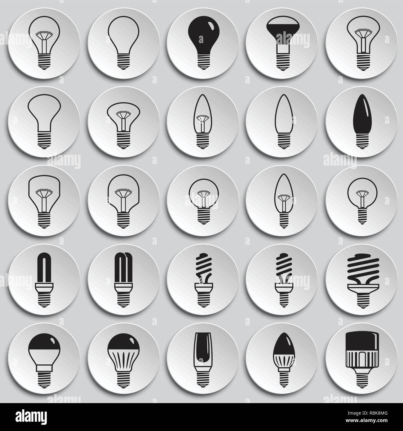 Lamp icons set on plates background for graphic and web design, Modern ...