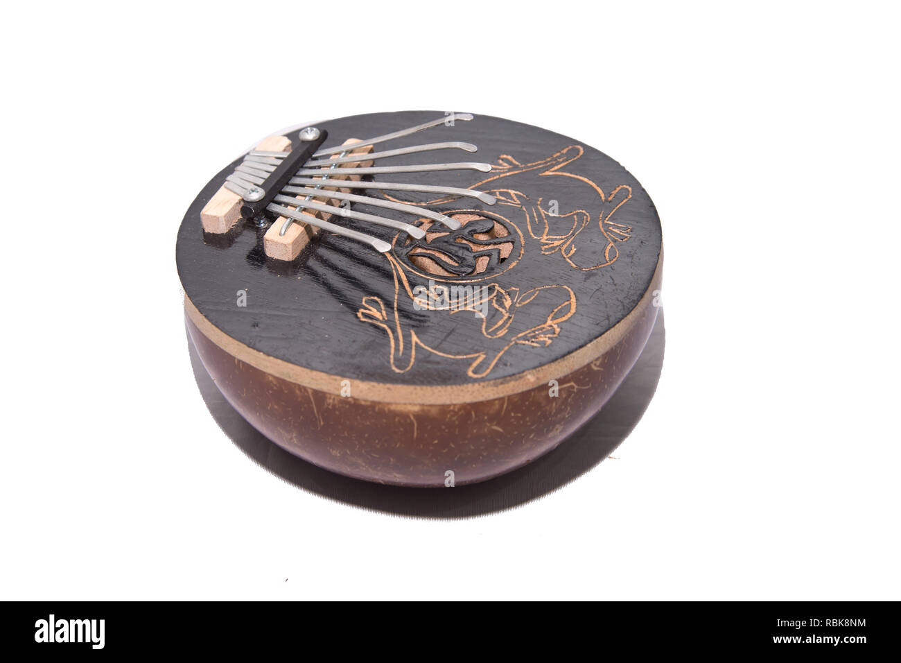 Musical instrument Kalimba. Close-up. Isolated on white background ...