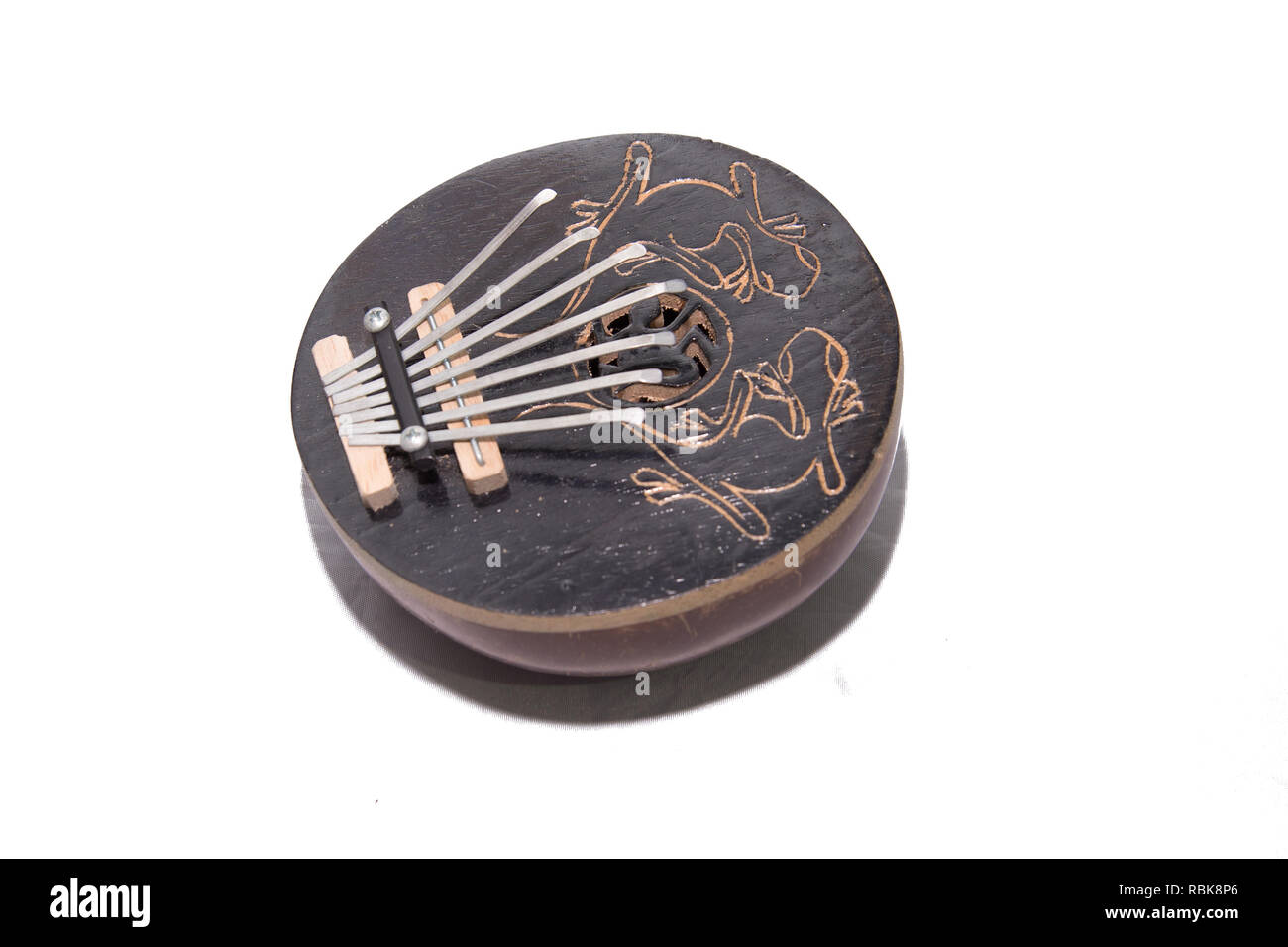 Musical instrument Kalimba. Close-up. Isolated on white background ...