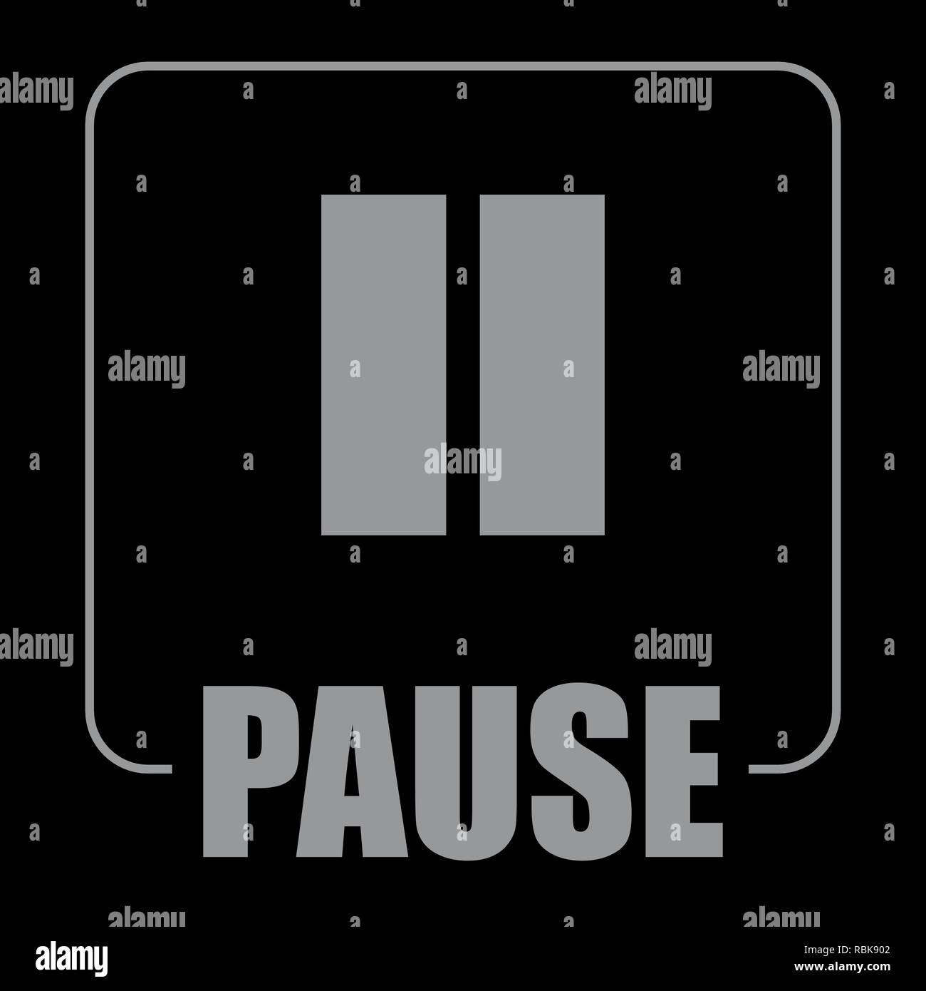 Illustration of a Pause symbol on dark background Stock Vector Image ...