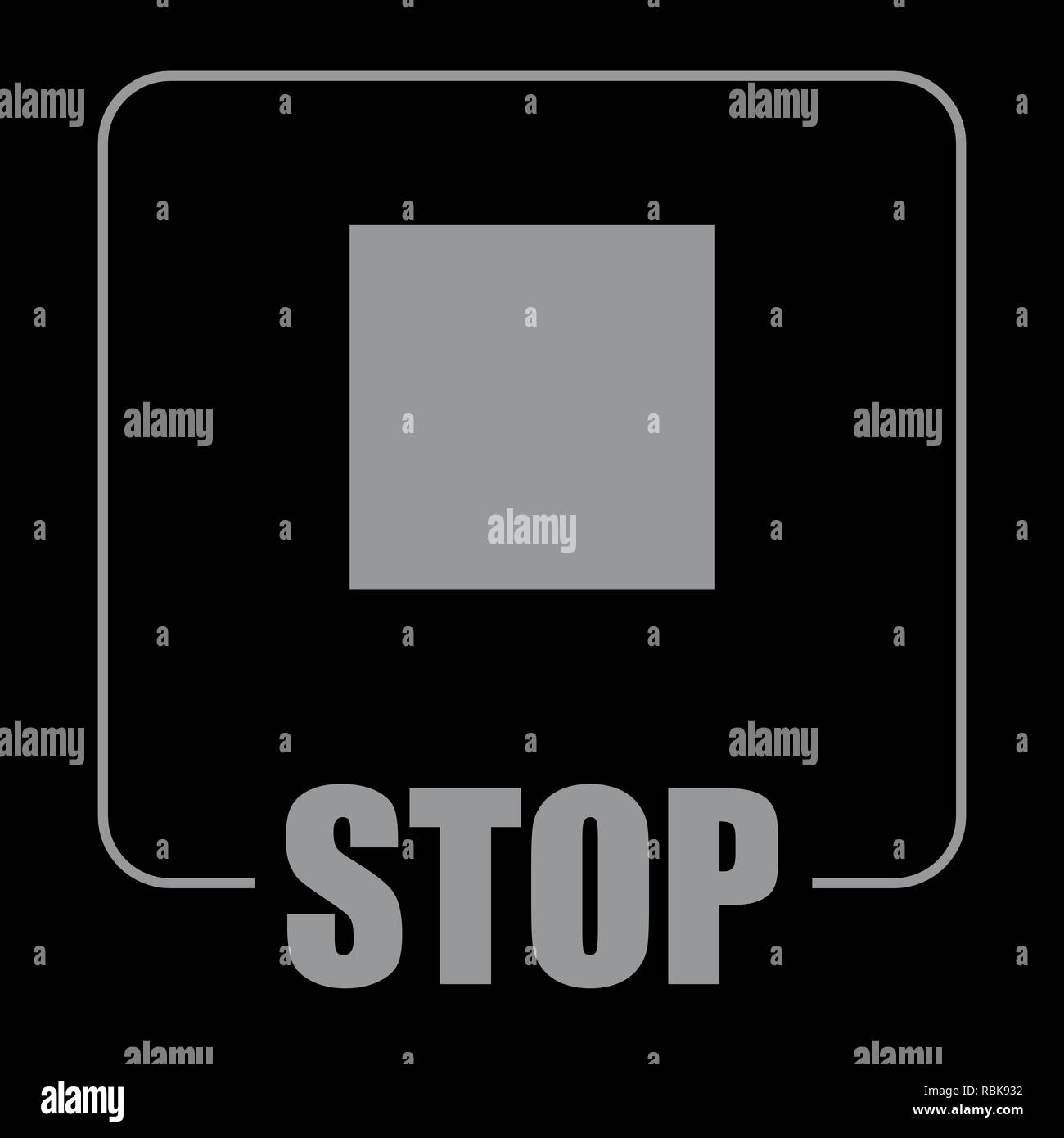 Illustration of a Stop symbol on dark background Stock Vector Image ...