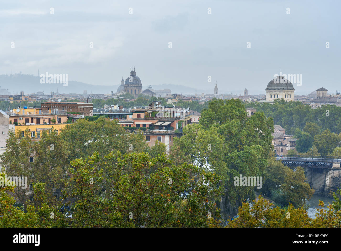 View on Rome from Orange Garden, Giardino degli Aranci on Aventine hill ...