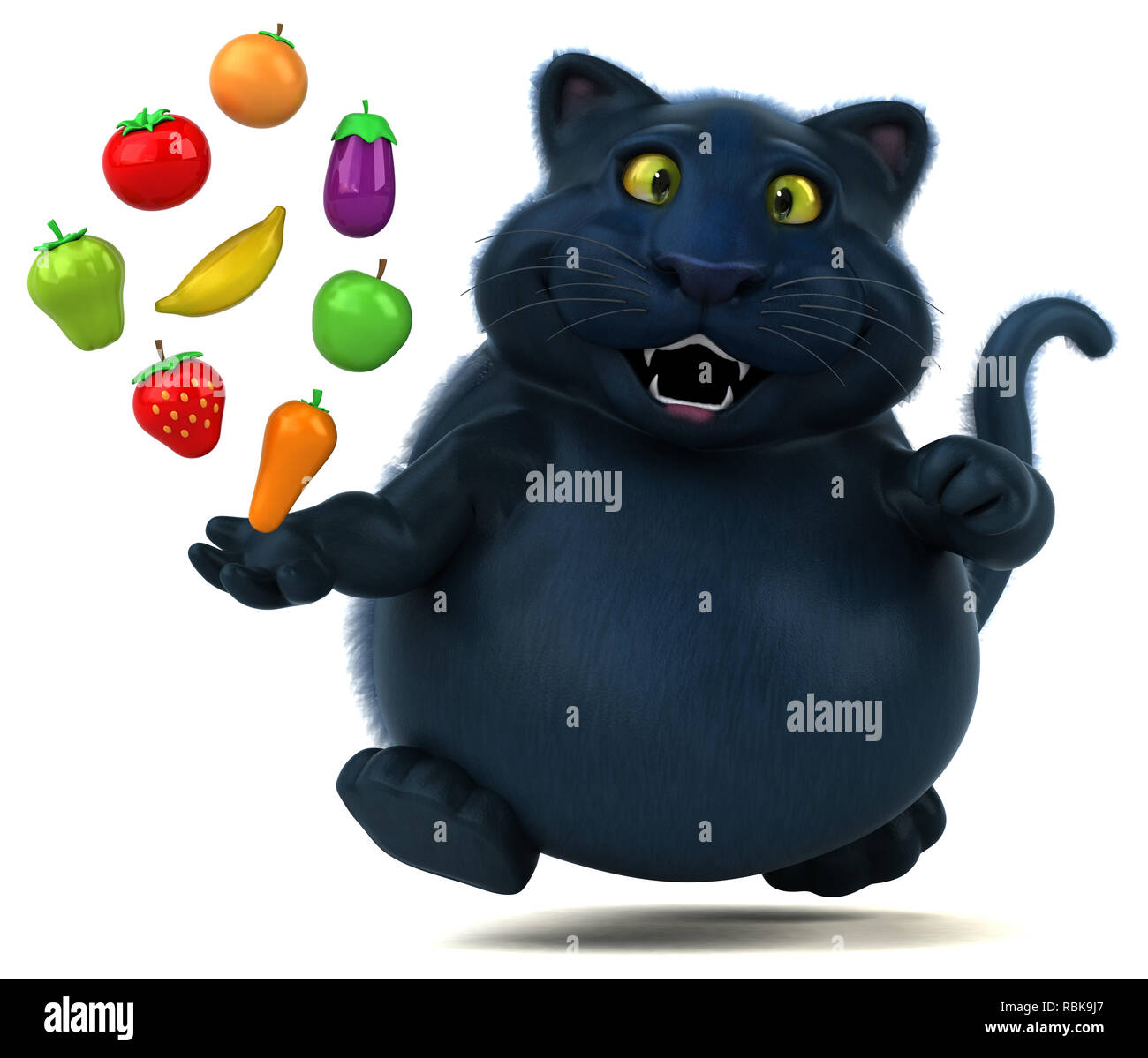 Fun cat - 3D Illustration Stock Photo - Alamy
