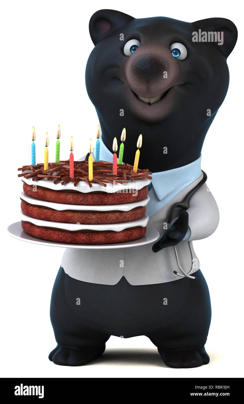 Fun bear - 3D Illustration Stock Photo - Alamy