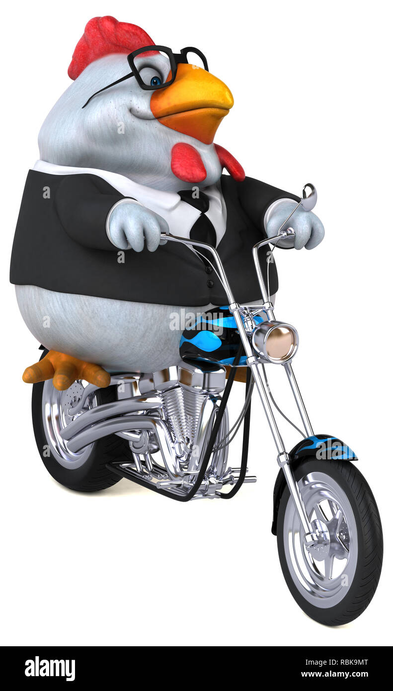 Fun chicken - 3D Illustration Stock Photo - Alamy