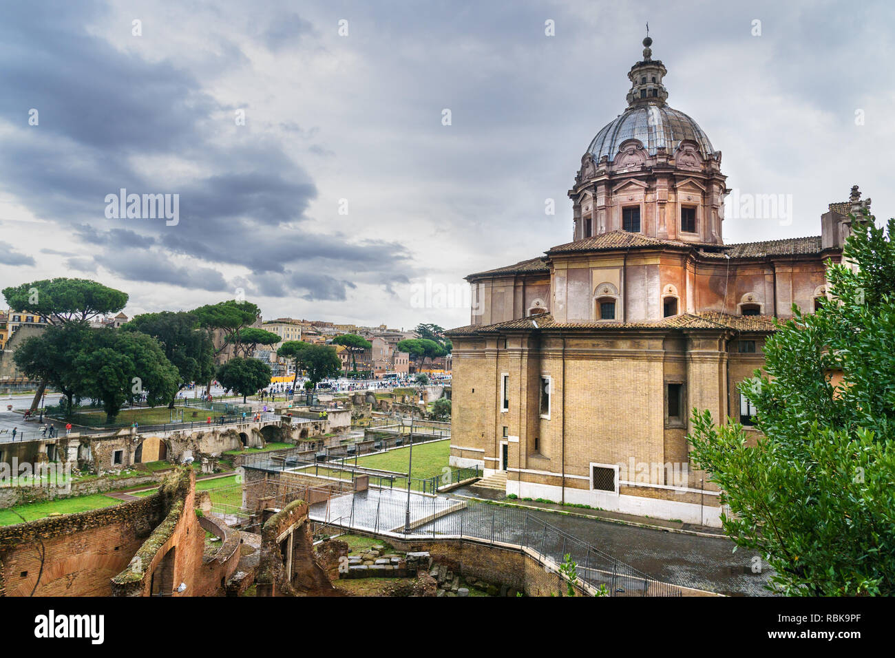 Dome of santi luca e martina in rome hi-res stock photography and ...