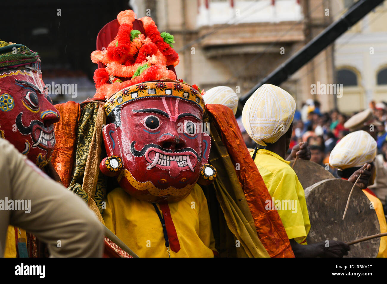 Mysore Dussehra celebration or Dasara festival procession at the Mysore ...