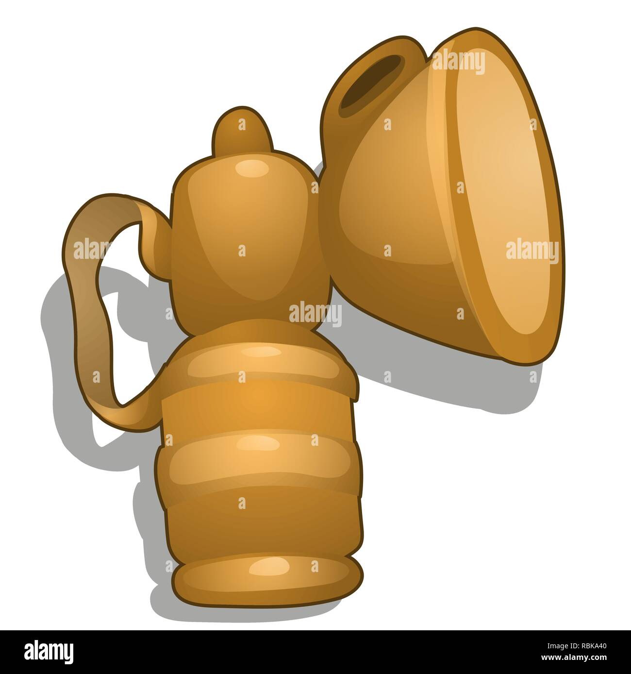 Vintage gas lantern for bicycle isolated on white background. Vector cartoon close-up ...