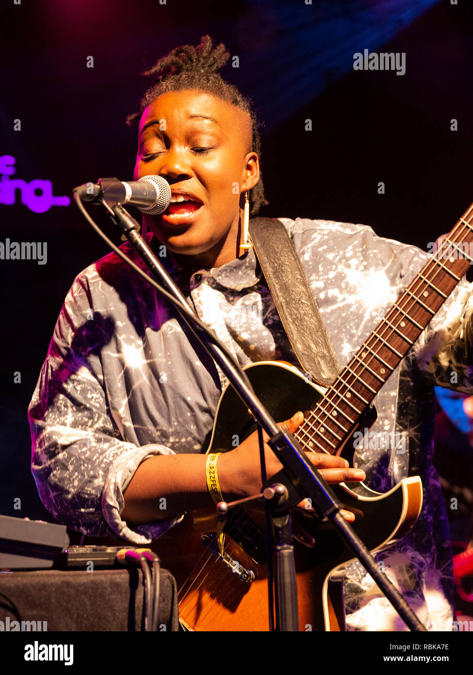 New York, NY - January 9, 2019: Tawiah performs during Winter JazzFest ...