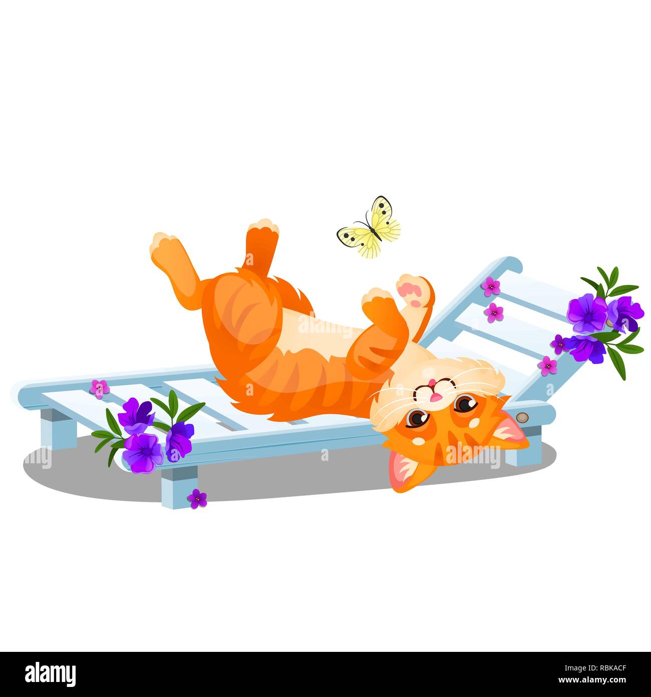 Lying on a sunbed Stock Vector Images - Alamy