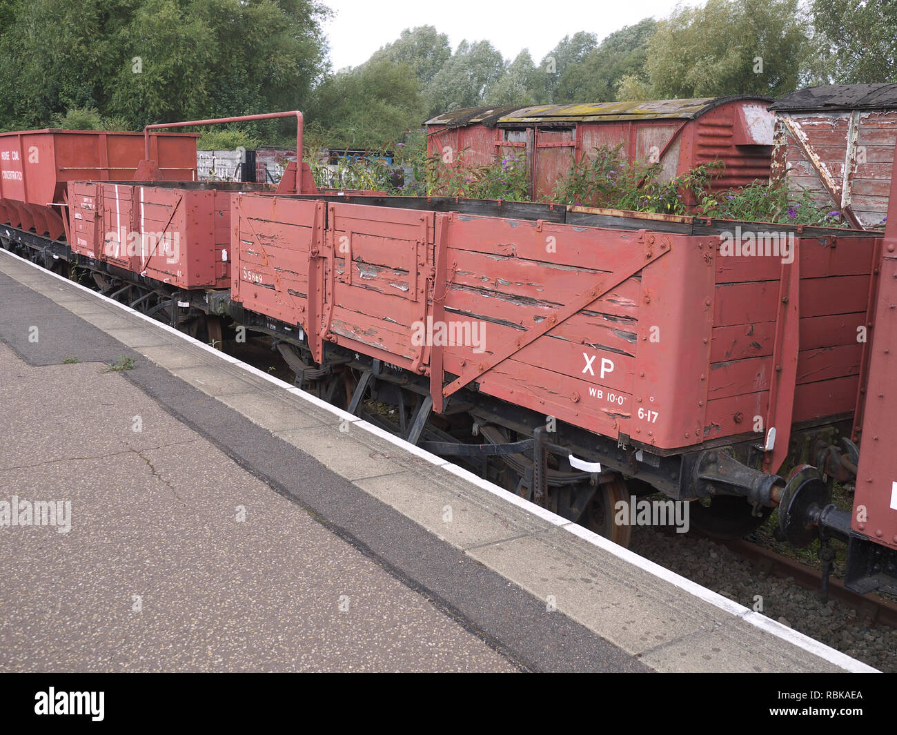 Goods wagons on display at the Nene Valley Railway Stock Photo - Alamy