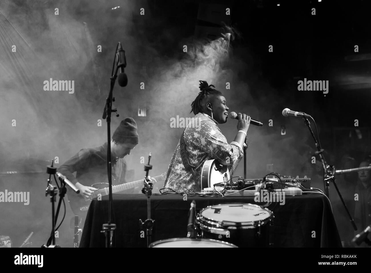 New York, NY - January 9, 2019: Tawiah performs during Winter JazzFest ...