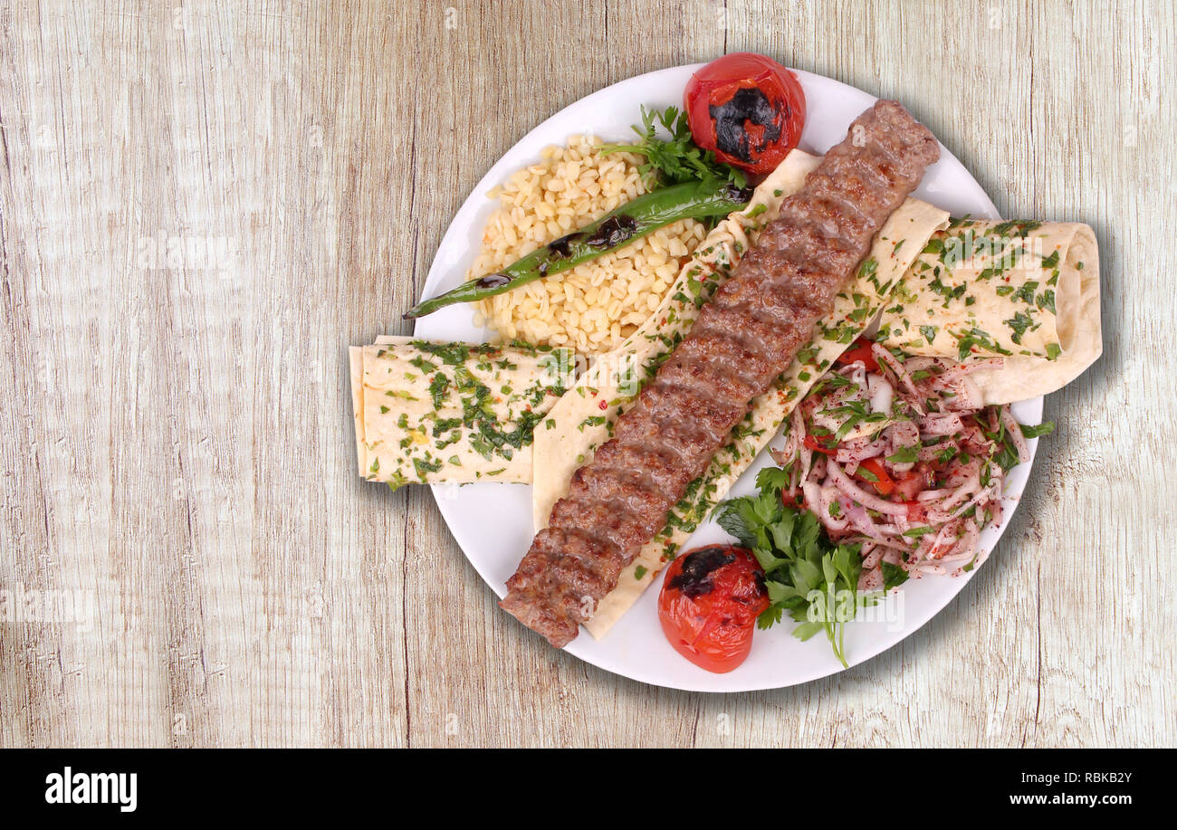 Kebab on wooden floor Stock Photo - Alamy