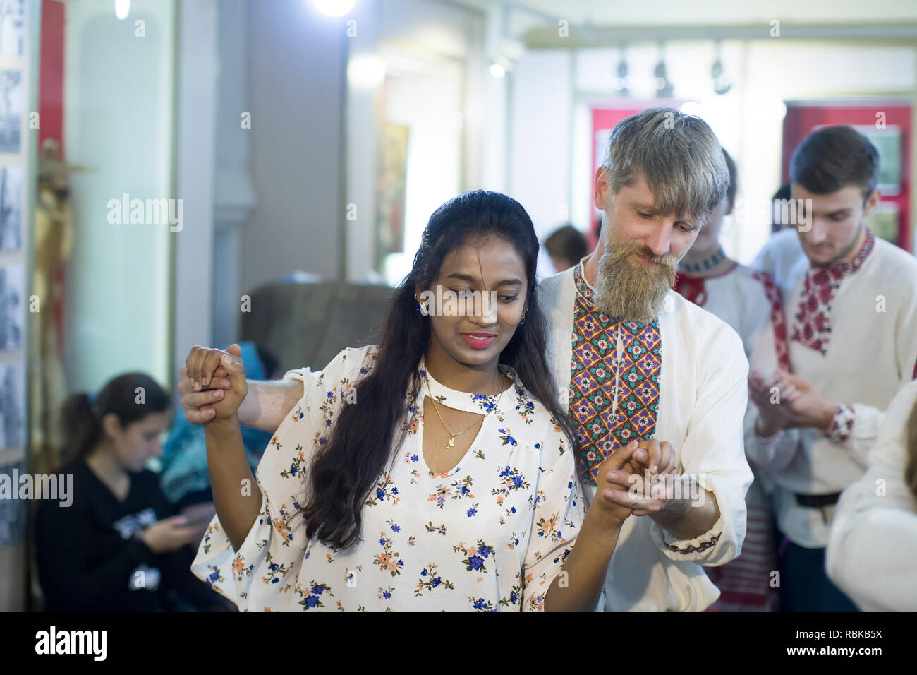 Belarus, Gomel, November 24, 2018. Reconstruction of an ethnic old ...