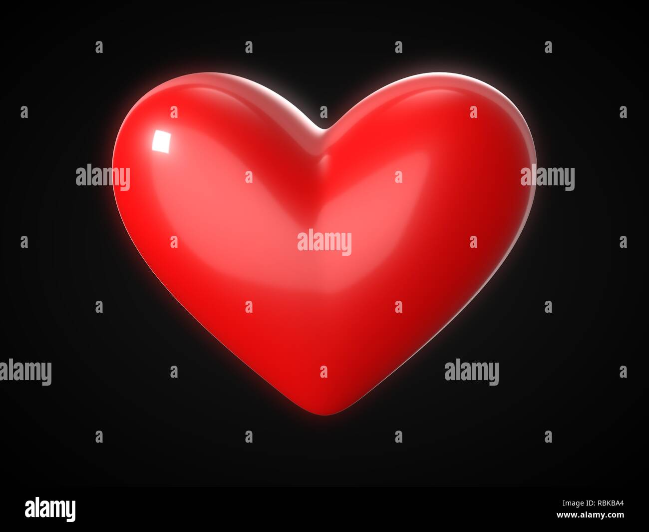 simple red heart for valentine's day. 3d illustration Stock Photo - Alamy