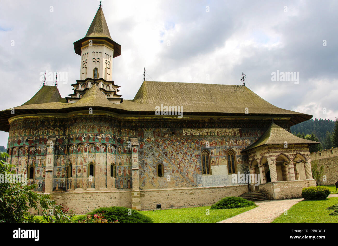 Sucevita orthodox painted church monastery, Moldavia, Bucovina, Romania ...