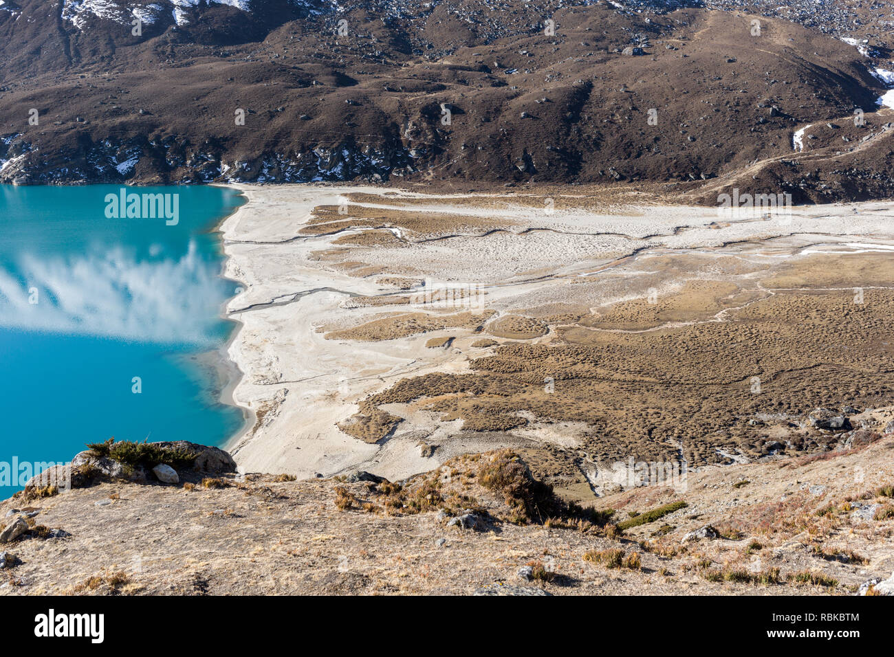 Shore of the high mountain Gokyo lake,altitude 5000m Stock Photo - Alamy