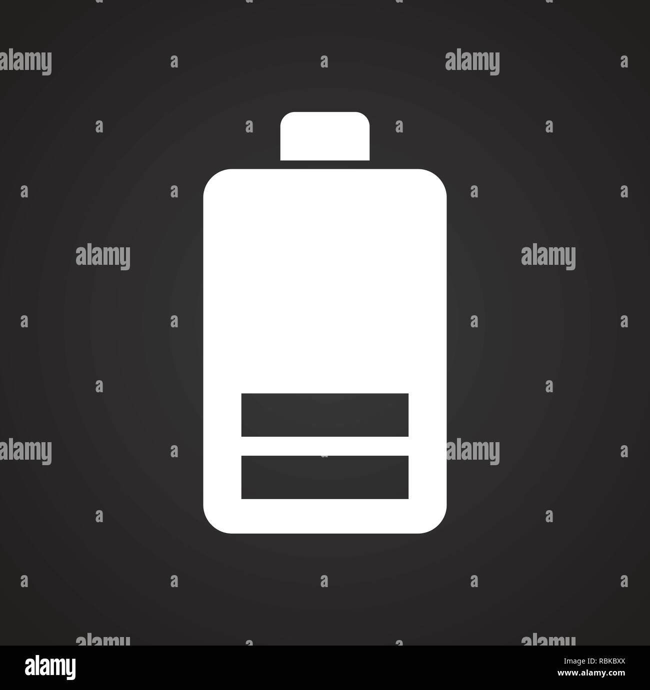 Battery icon on black background for graphic and web design, Modern ...