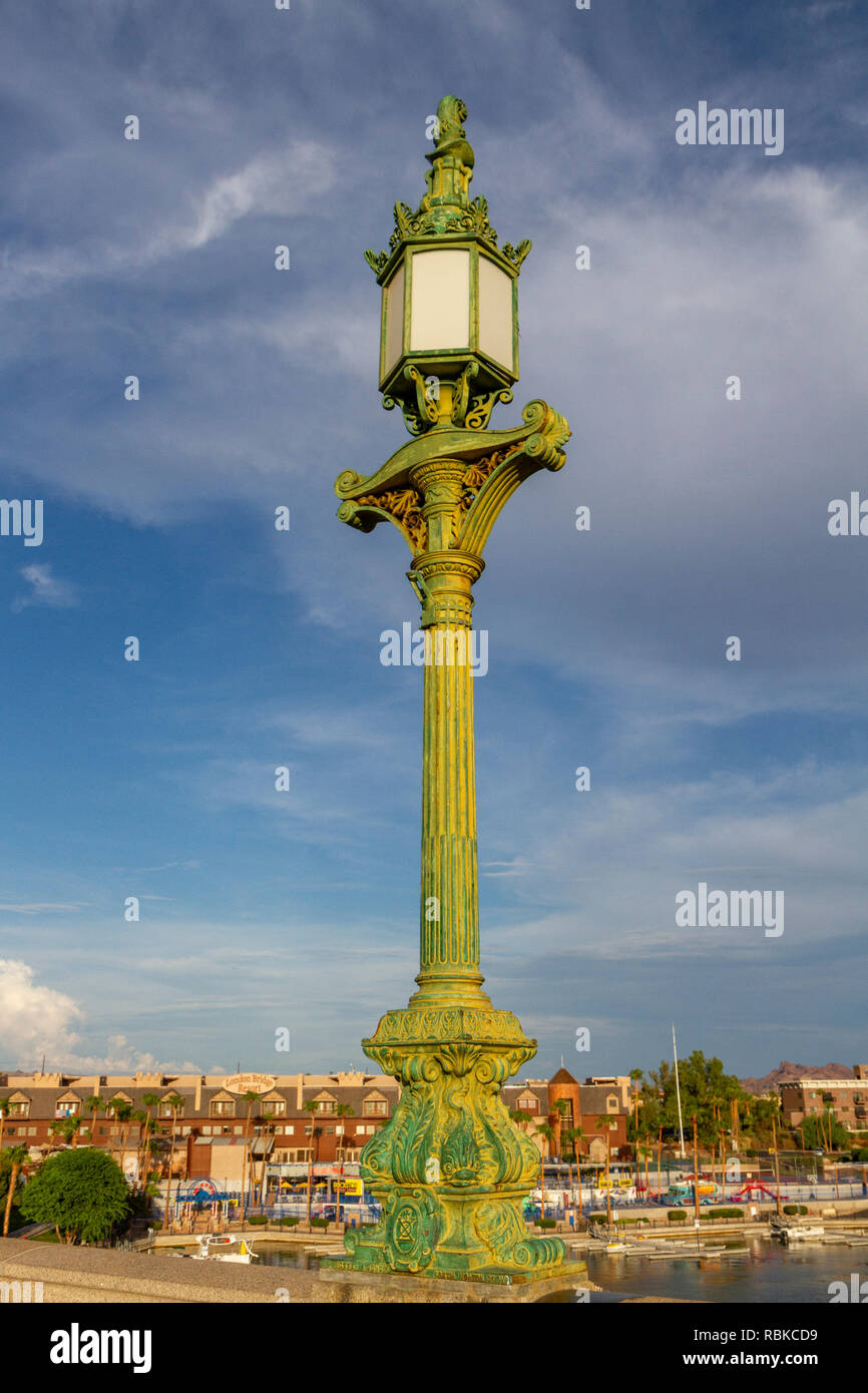 Traditional British ornate lamp post on London Bridge in Lake Havasu ...
