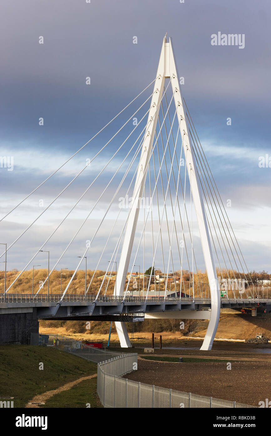 Northern Spire Bridge spans the river Wear, opened on 28th April 2018 ...