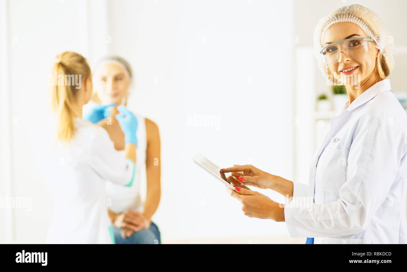 Permanent Makeup For Eyebrows. Beautiful Woman With Thick Brows In ...