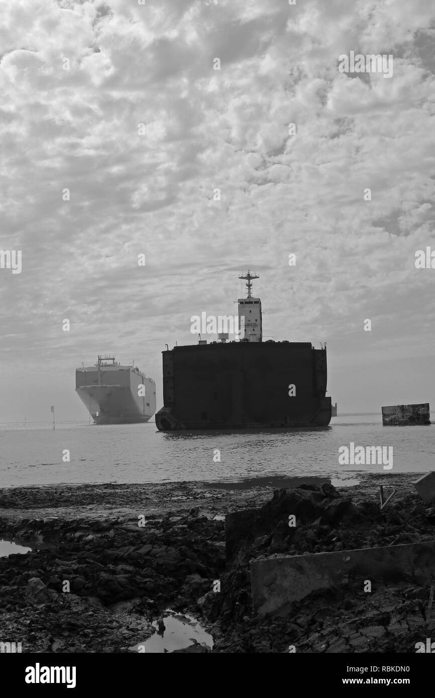 Chittagong, Bangladesh: Ships being wrecked at a ship breaking yard in ...