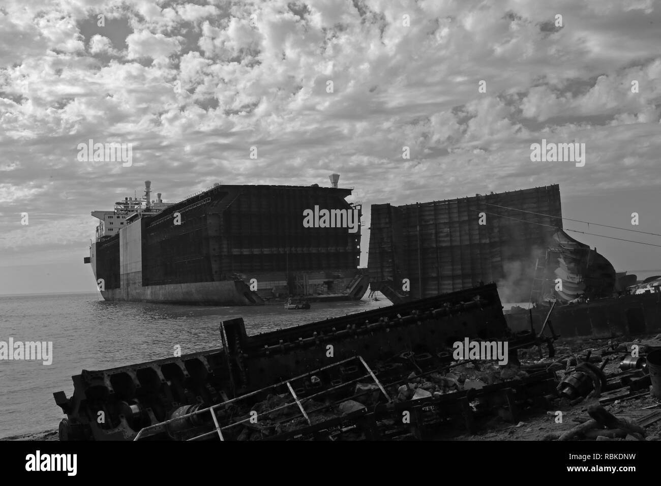 Chittagong, Bangladesh: Ships being wrecked at a ship breaking yard in ...