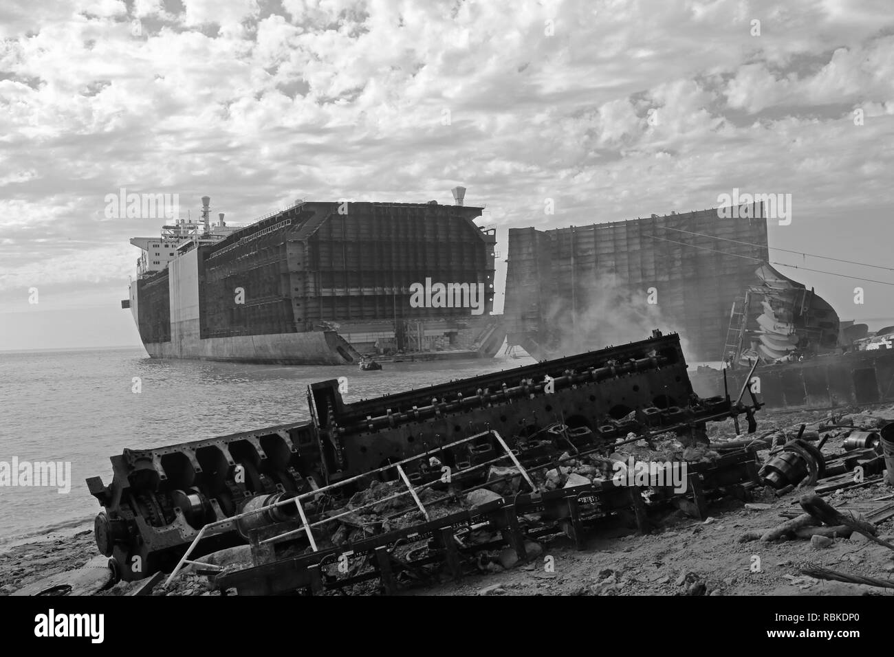 Ship scrap yards Black and White Stock Photos & Images - Alamy