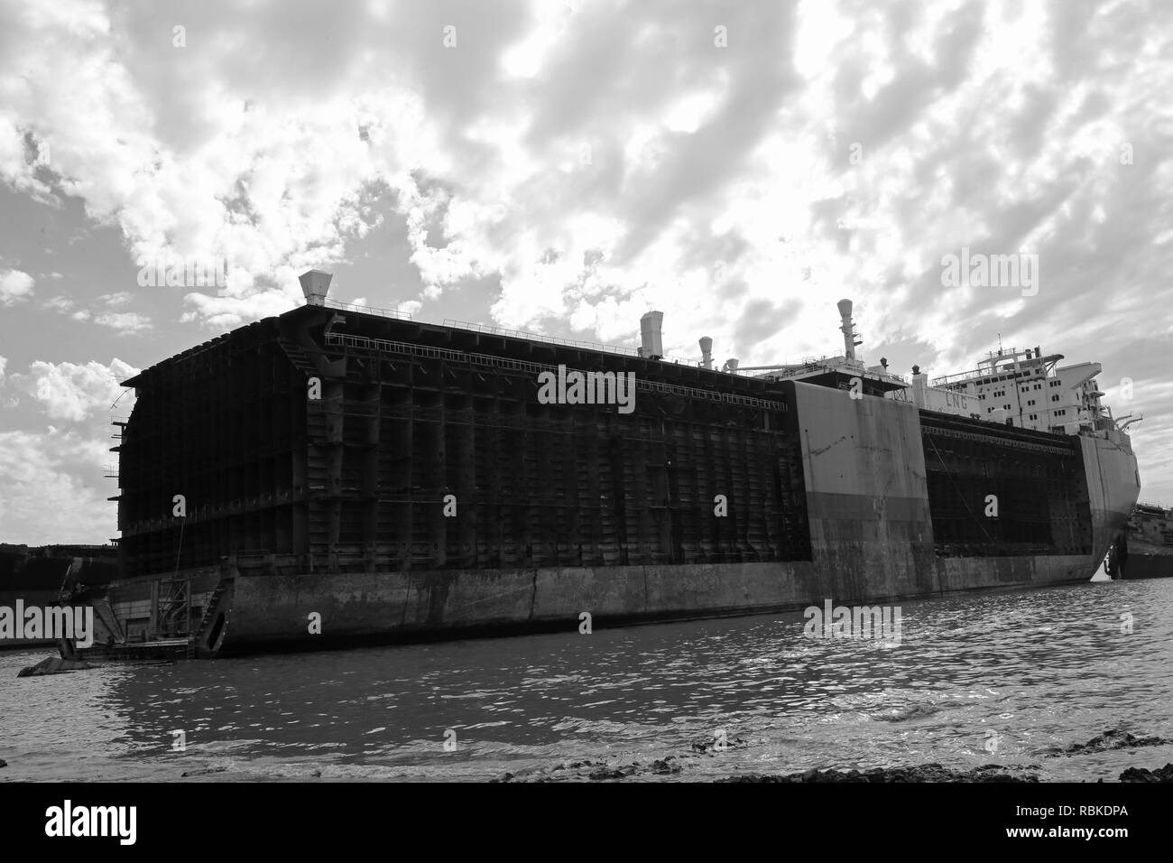 Ship breaking industry Black and White Stock Photos & Images - Alamy