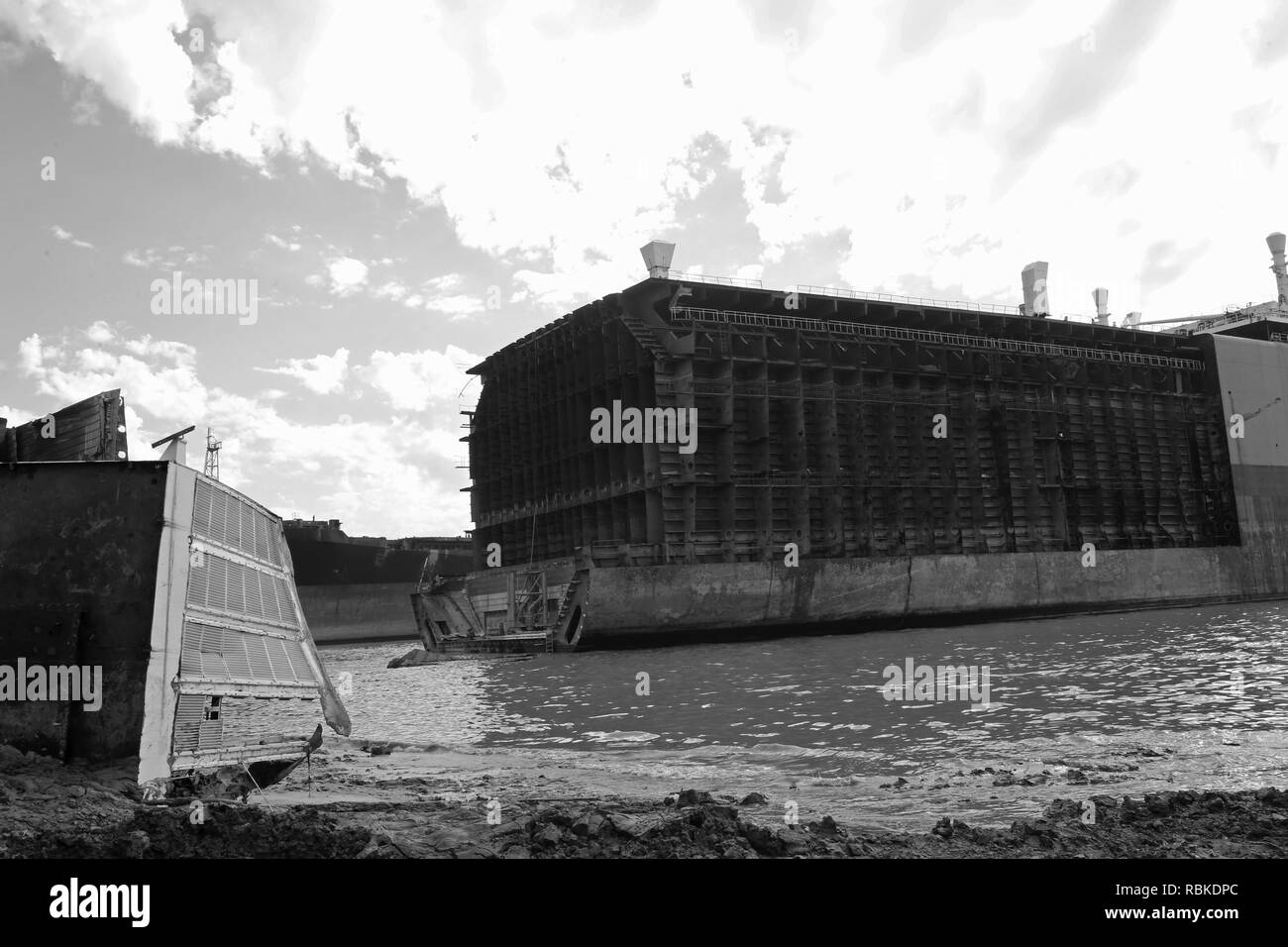Chittagong, Bangladesh: Ships being wrecked at a ship breaking yard in ...