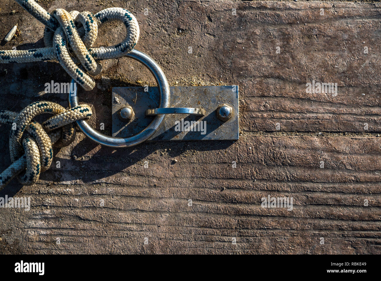 Rusty Chain and Rope near the Dock Photo Stock Photo - Alamy