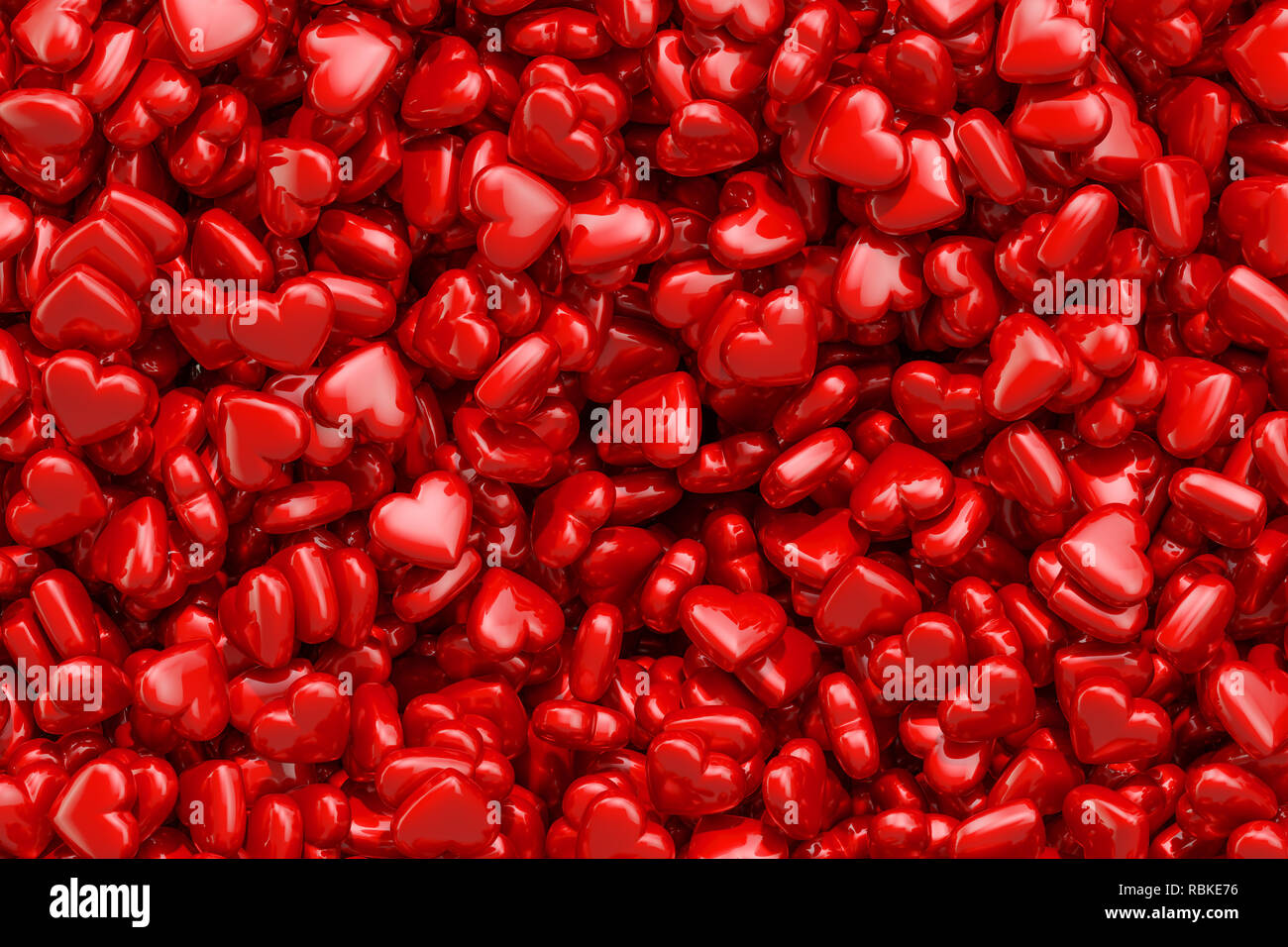Background from red hearts, 3D rendering Stock Photo - Alamy