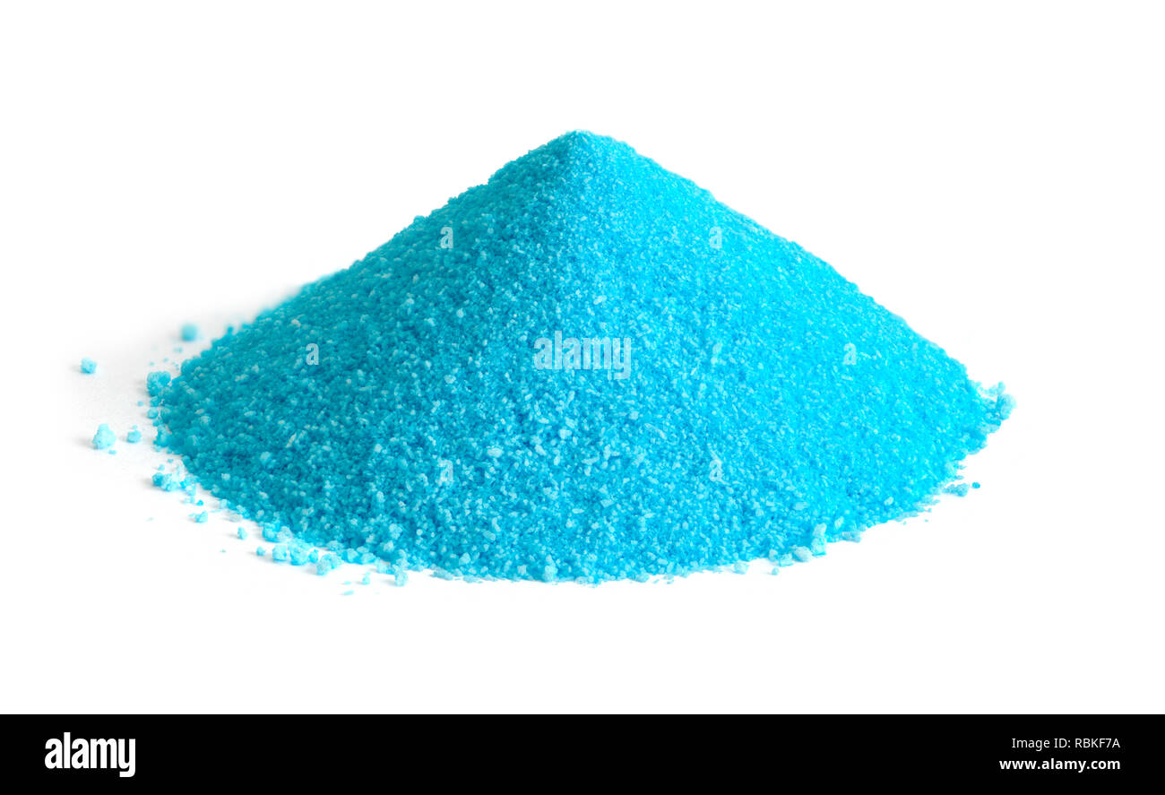 Pile of Blue Sugar Isolated on a White Background Stock Photo - Alamy