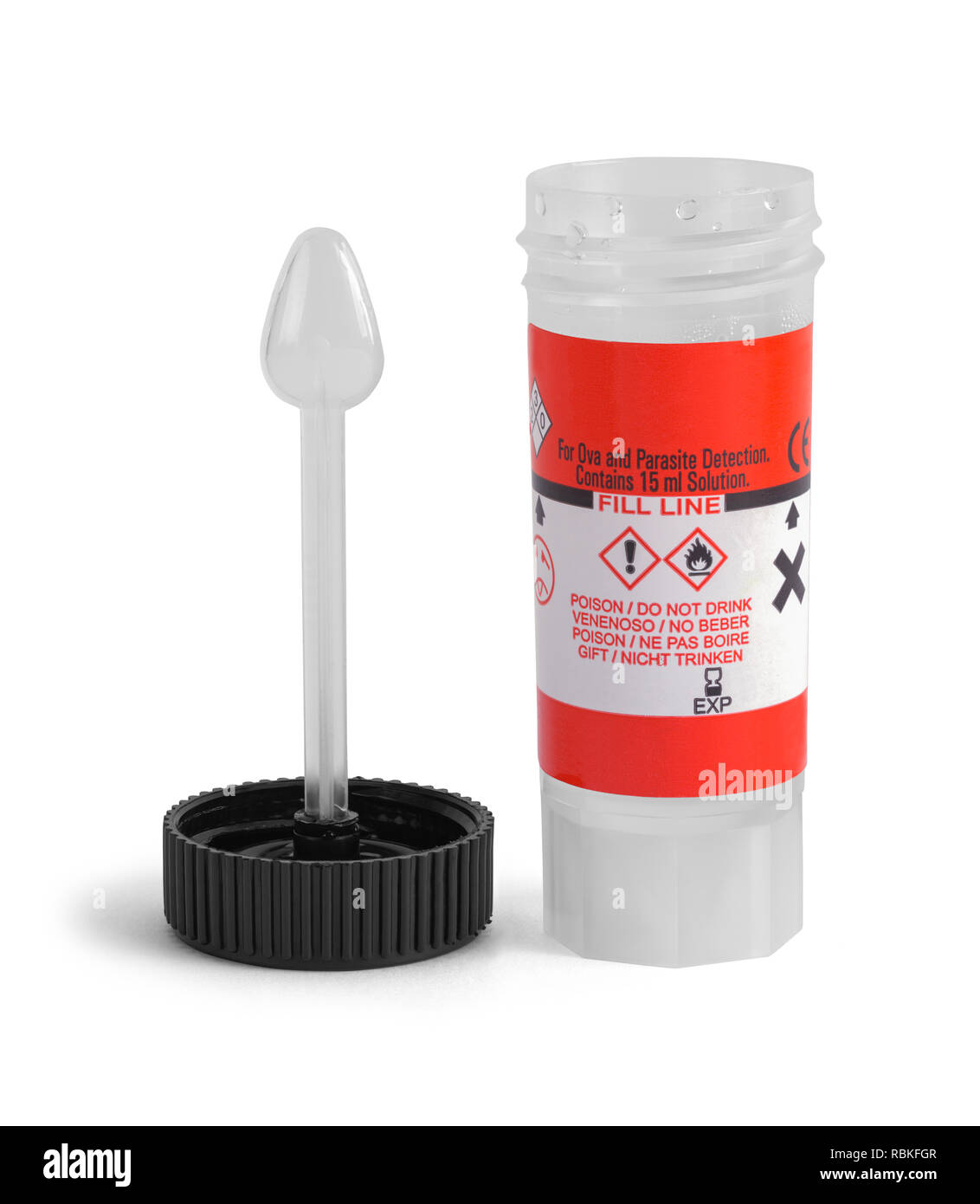 Open Stool Sample Container Isolated on White Background Stock Photo ...