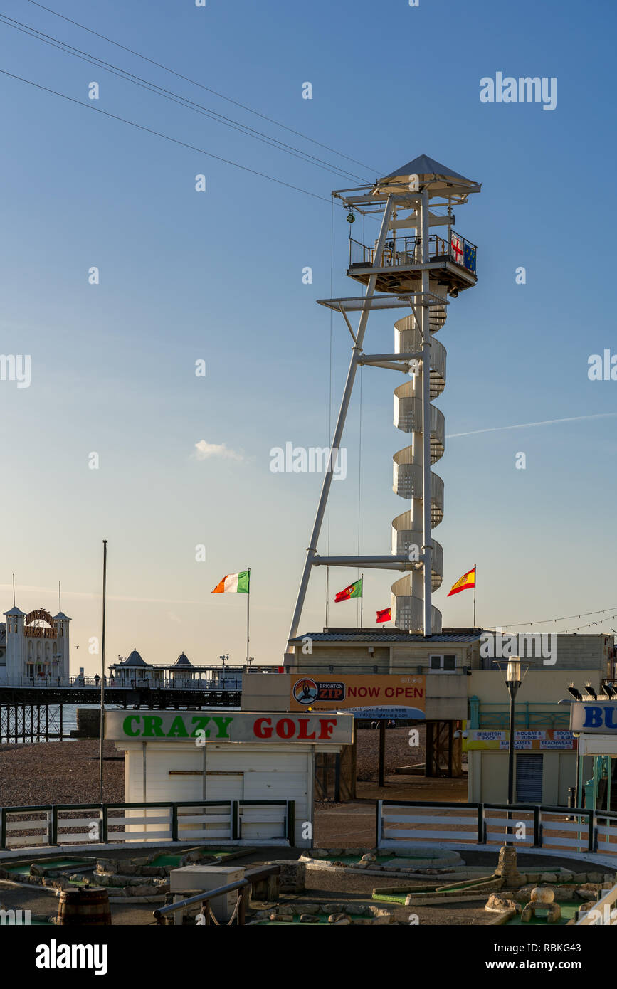 Brighton zip wire hi-res stock photography and images - Alamy