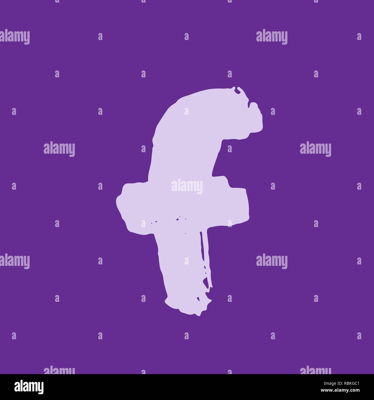 Handdrawn grunge letter f. Dry brush lettering. Vector lower case f ...