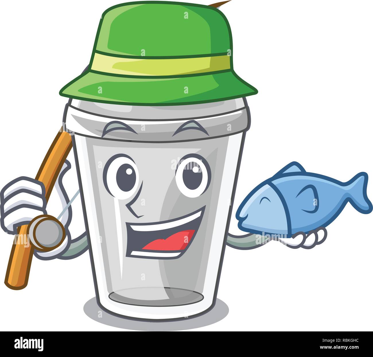 Fishing plastic cup isolated on with mascot Stock Vector Image & Art ...