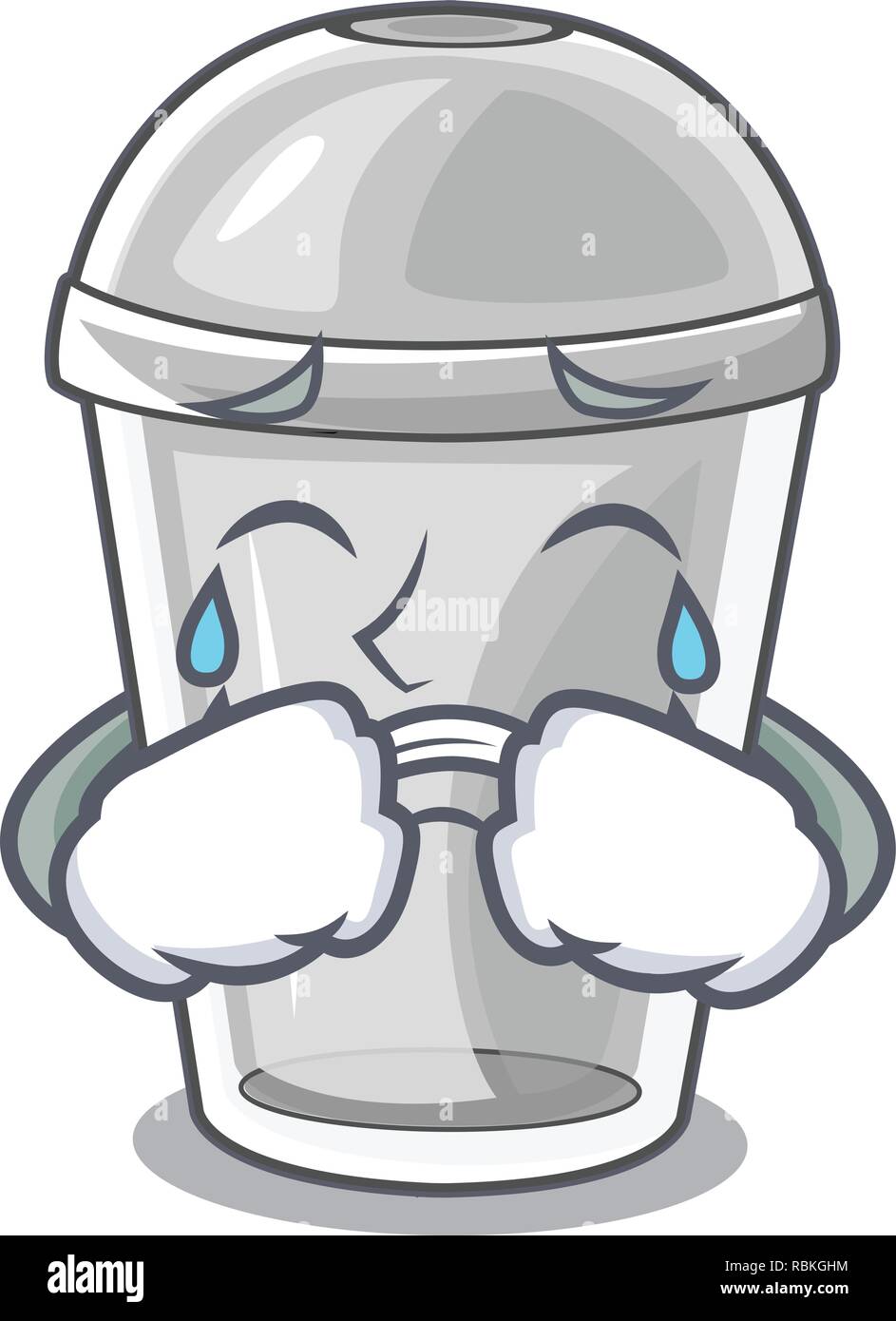 Crying plastic cup isolated on with mascot Stock Vector Image & Art - Alamy