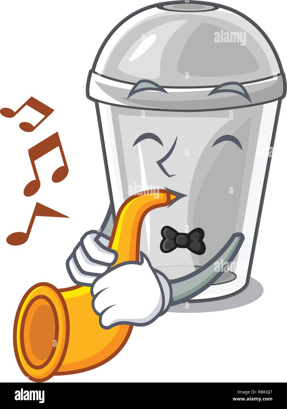 With trumpet plastic cup isolated on with mascot Stock Vector Image ...