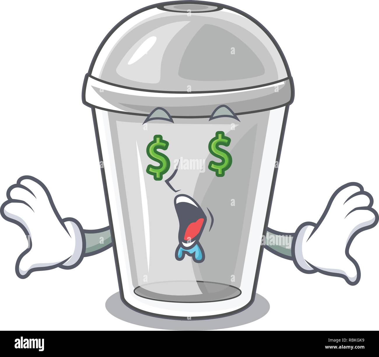 Money eye plastic cup on a cartoon table Stock Vector Image & Art - Alamy