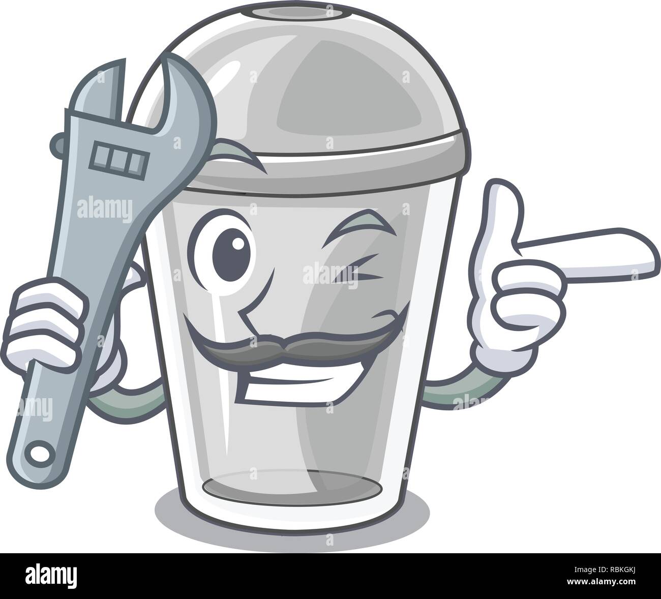 Mechanic plastic cup on a cartoon table Stock Vector Image & Art - Alamy